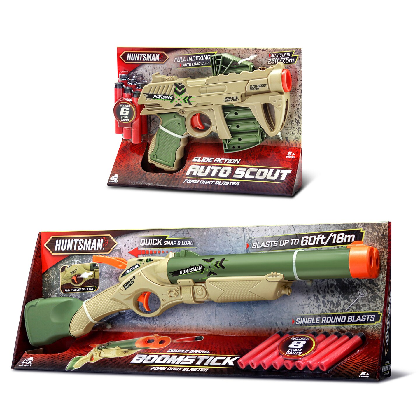 Lanard Huntsman: Combo Pack - Scout & Boomstick - Beige & Green - 2 Toy ...