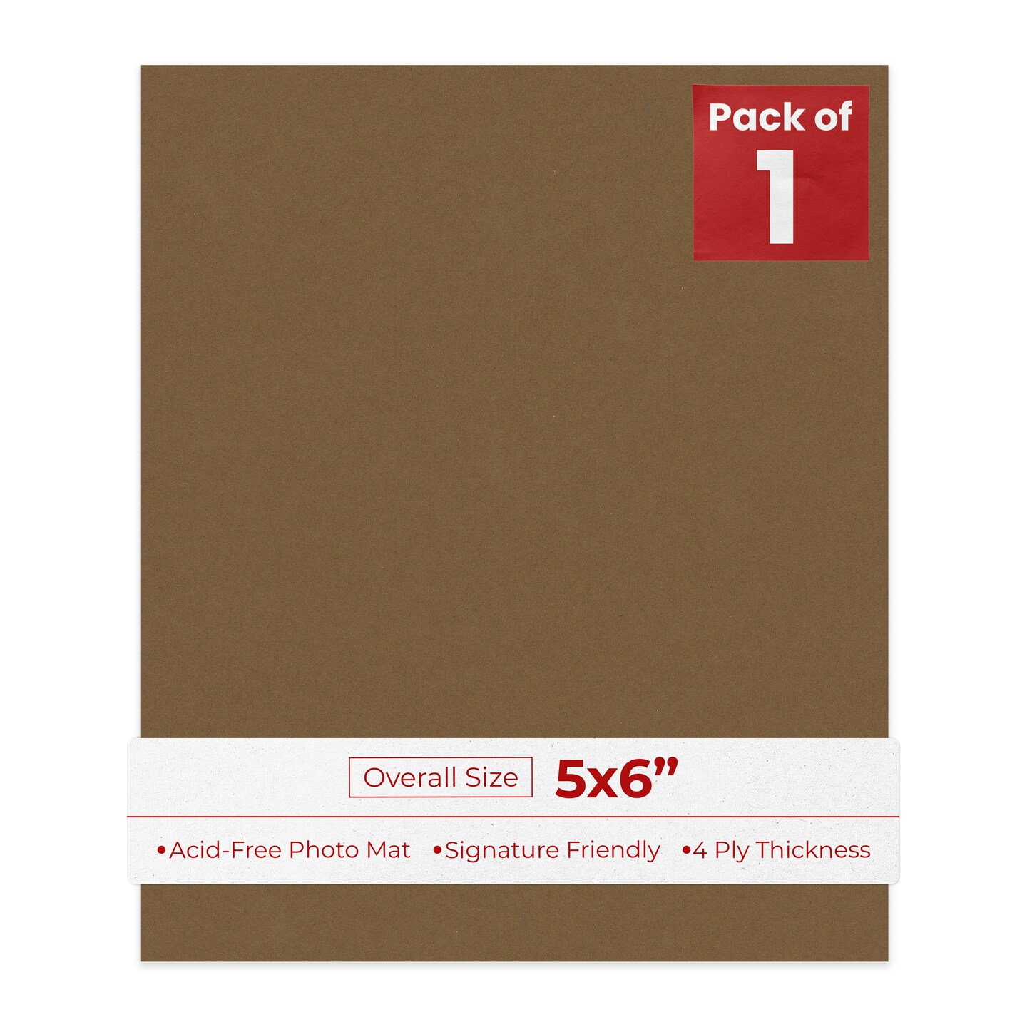 Aged Oak Brown 5x6 Inch Uncut Mat Board - Blank Sheets, No Opening ...