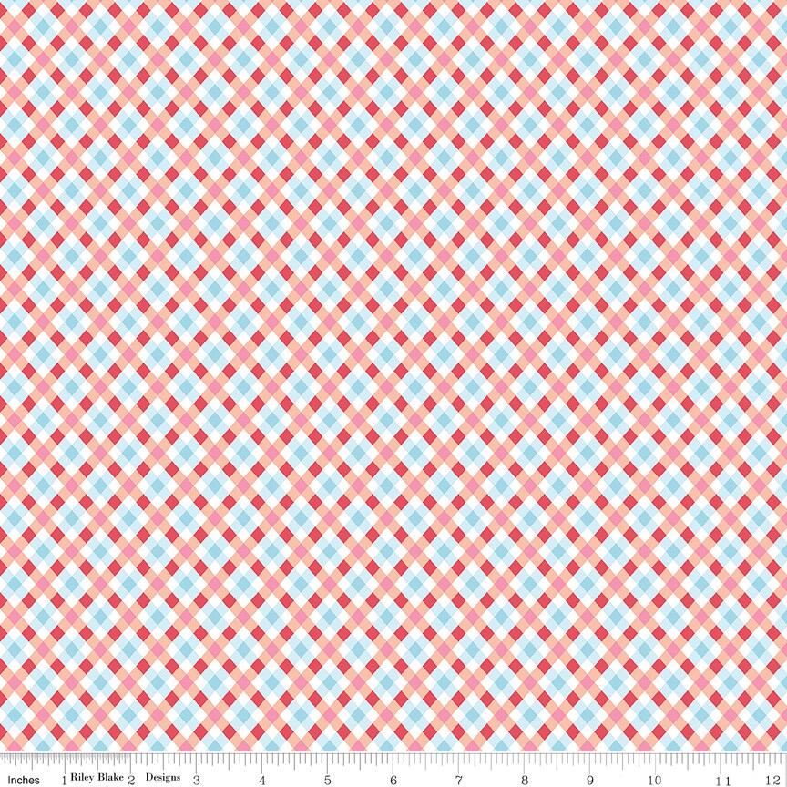Plaid in Apricot (c16386-apricot) | Love Notes | Lindsay Wilkes | Riley ...