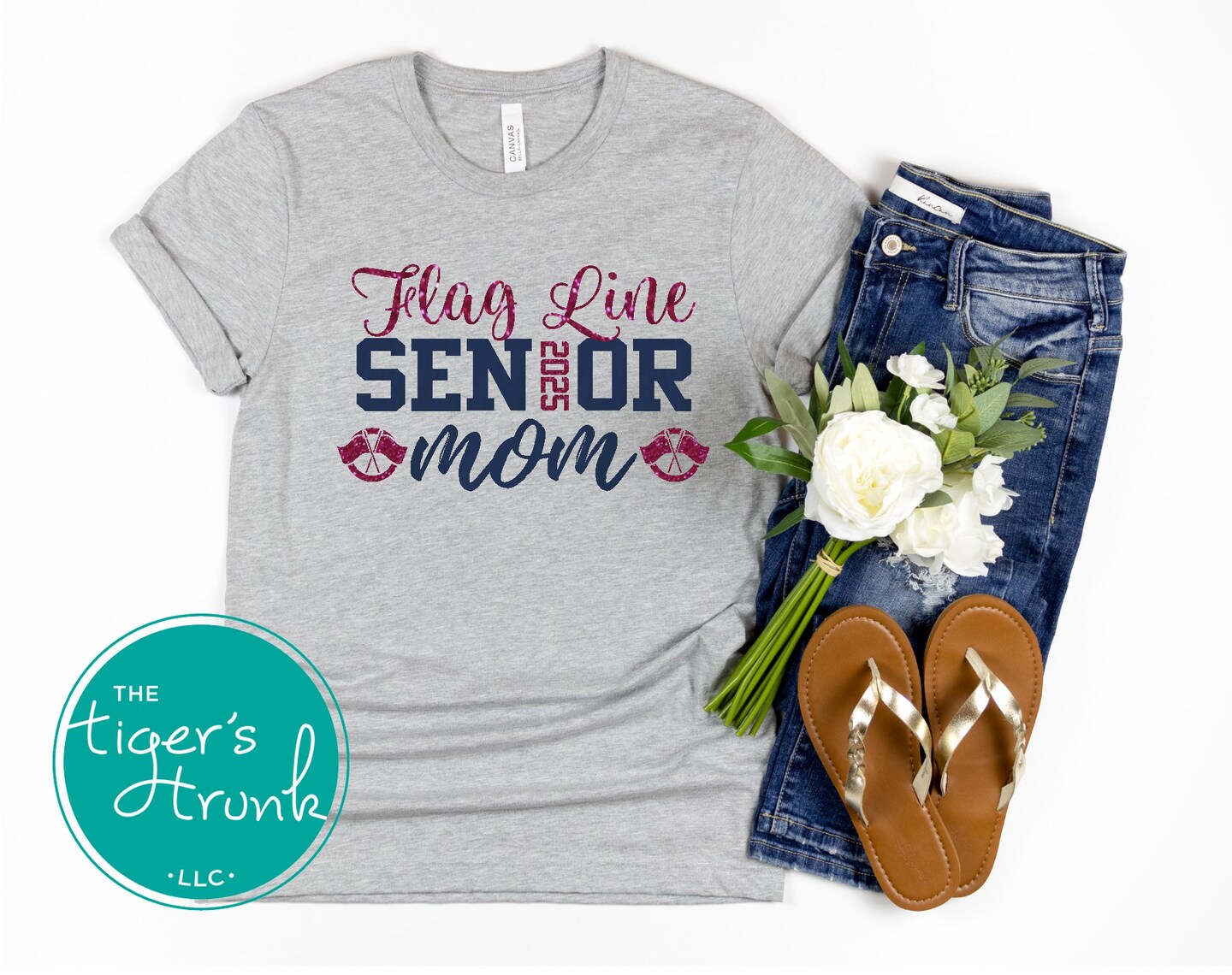 Class of 2025 Flag Line Senior Mom, Custom Team Spirit Gameday Shirt ...