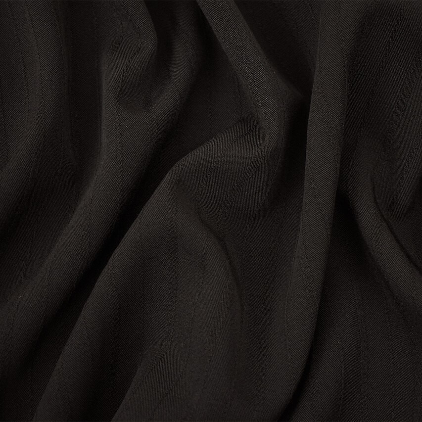 Dark Brown Stripe Texture Stretch Twill Suiting Woven Fabric By the ...