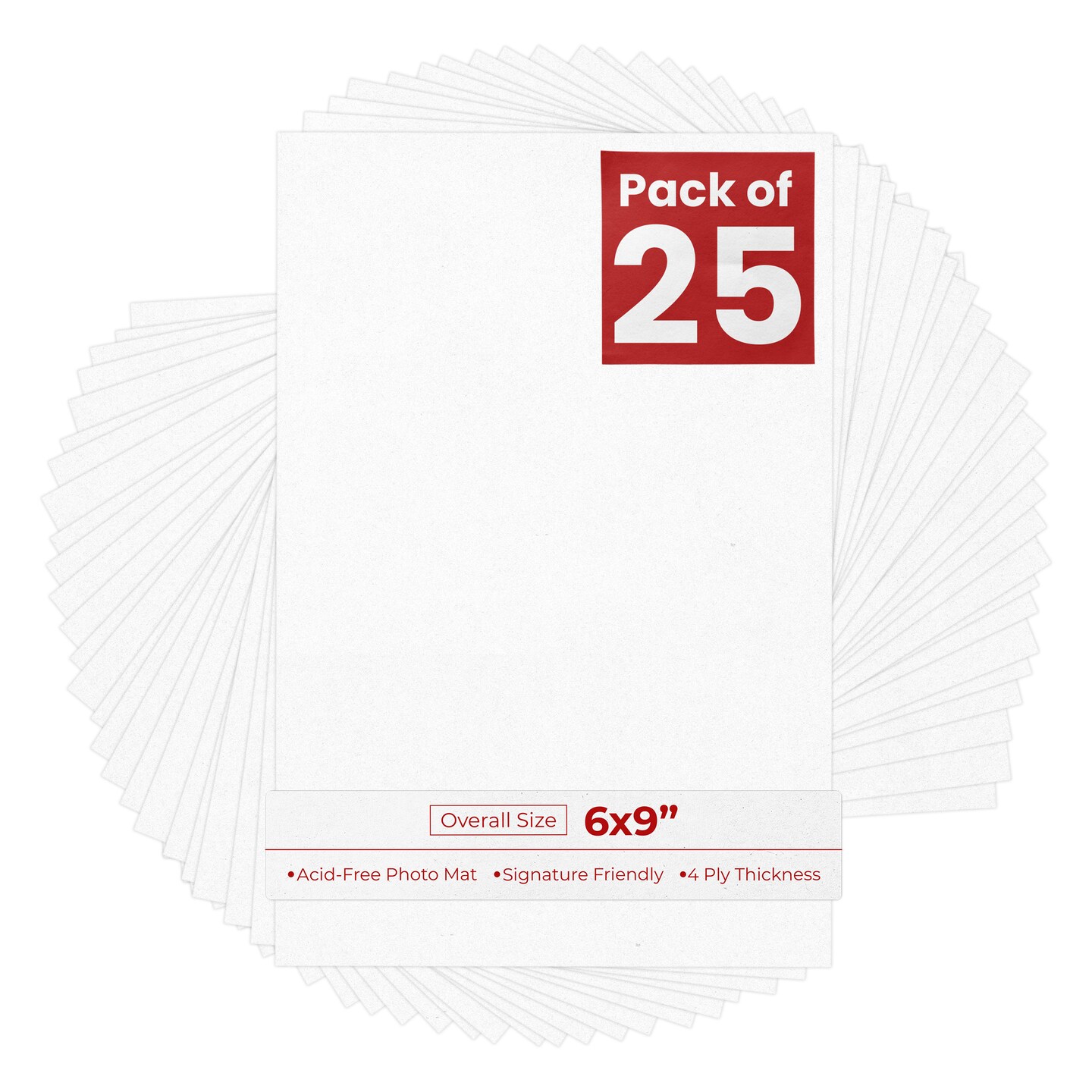 White with Black Core 6x9 Uncut Mat Board - Blank Sheets, No Opening ...