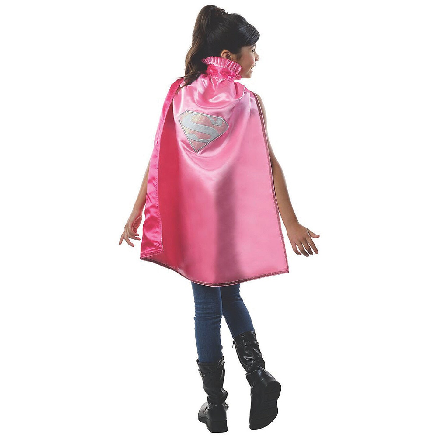 Supergirl Cape Costume Pink Satin Girls Superhero Accessory for ...