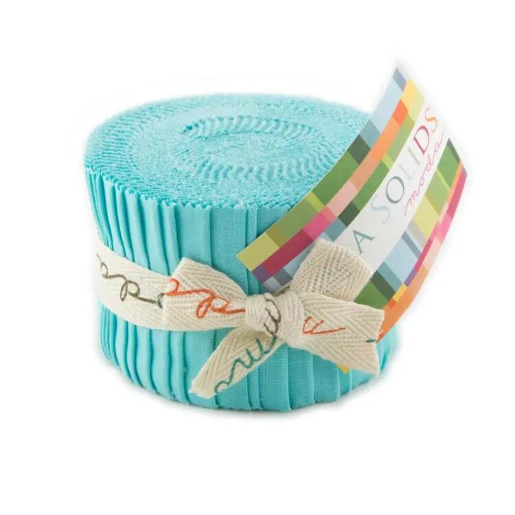 Blue Aqua Bella Solids Junior Jelly Roll Precuts | Michaels