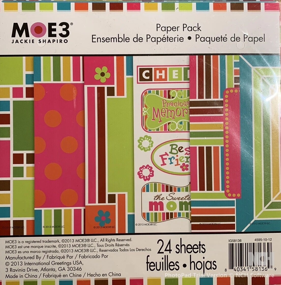 Moe3 Jackie Shapiro 8 x 8 Scrapbook Paper Pack #2 | Michaels