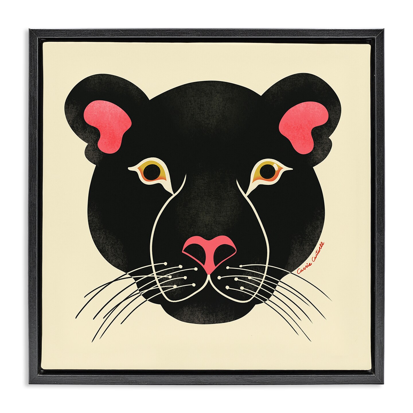 Stupell Industries Minimal Wild Panther Face Floating Frame Design by ...
