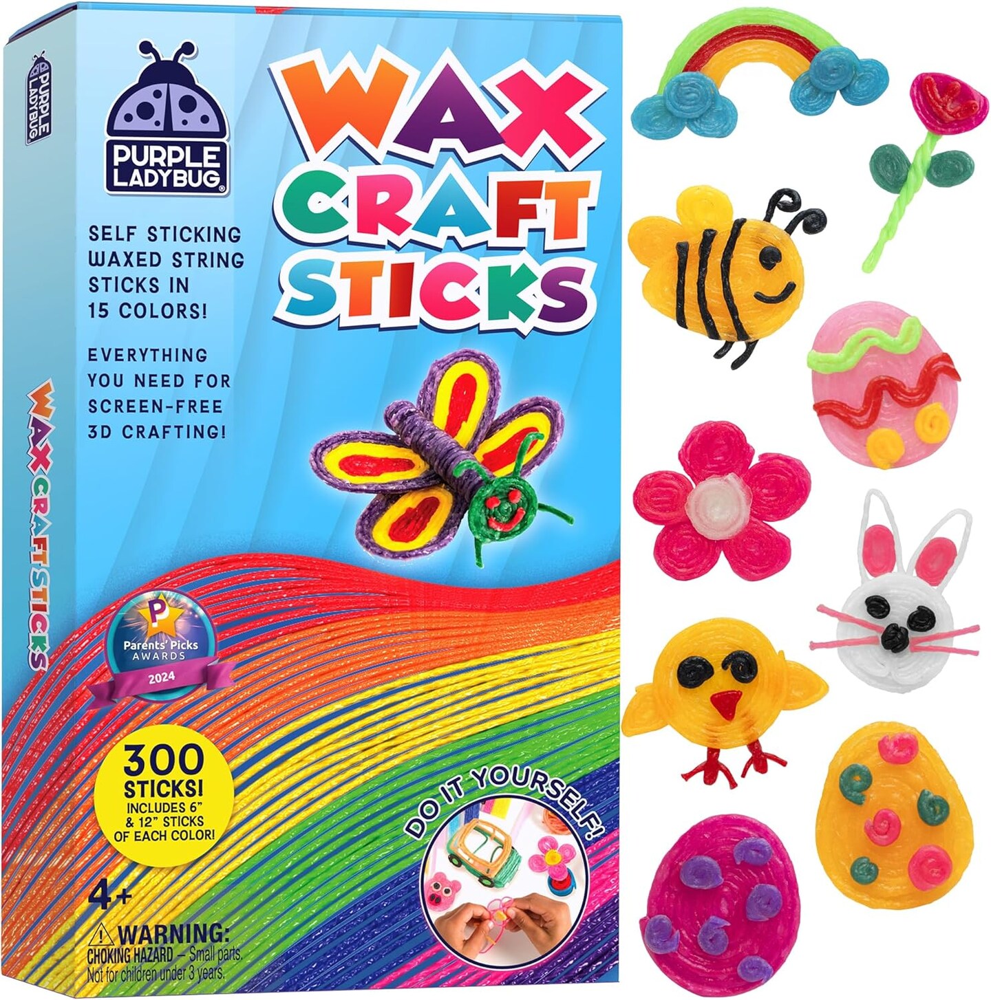 Bendable Wax Craft Sticks for Kids - 15 Colors, 6&12 Inches, 150 Each ...