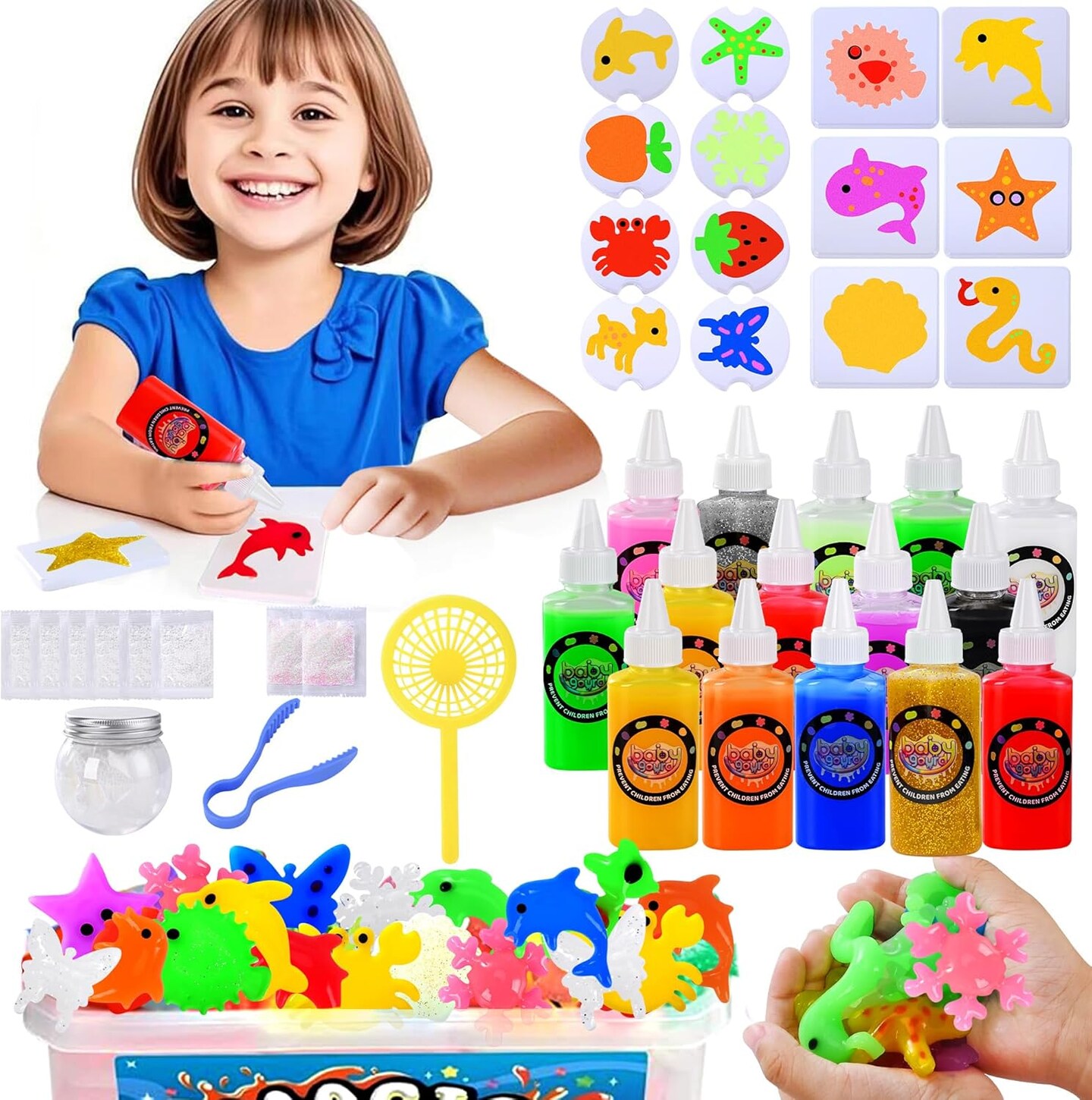 Water Gel Crafts Kit for Kids,Aqua Water Fairy Elf set, with 15 Magic ...