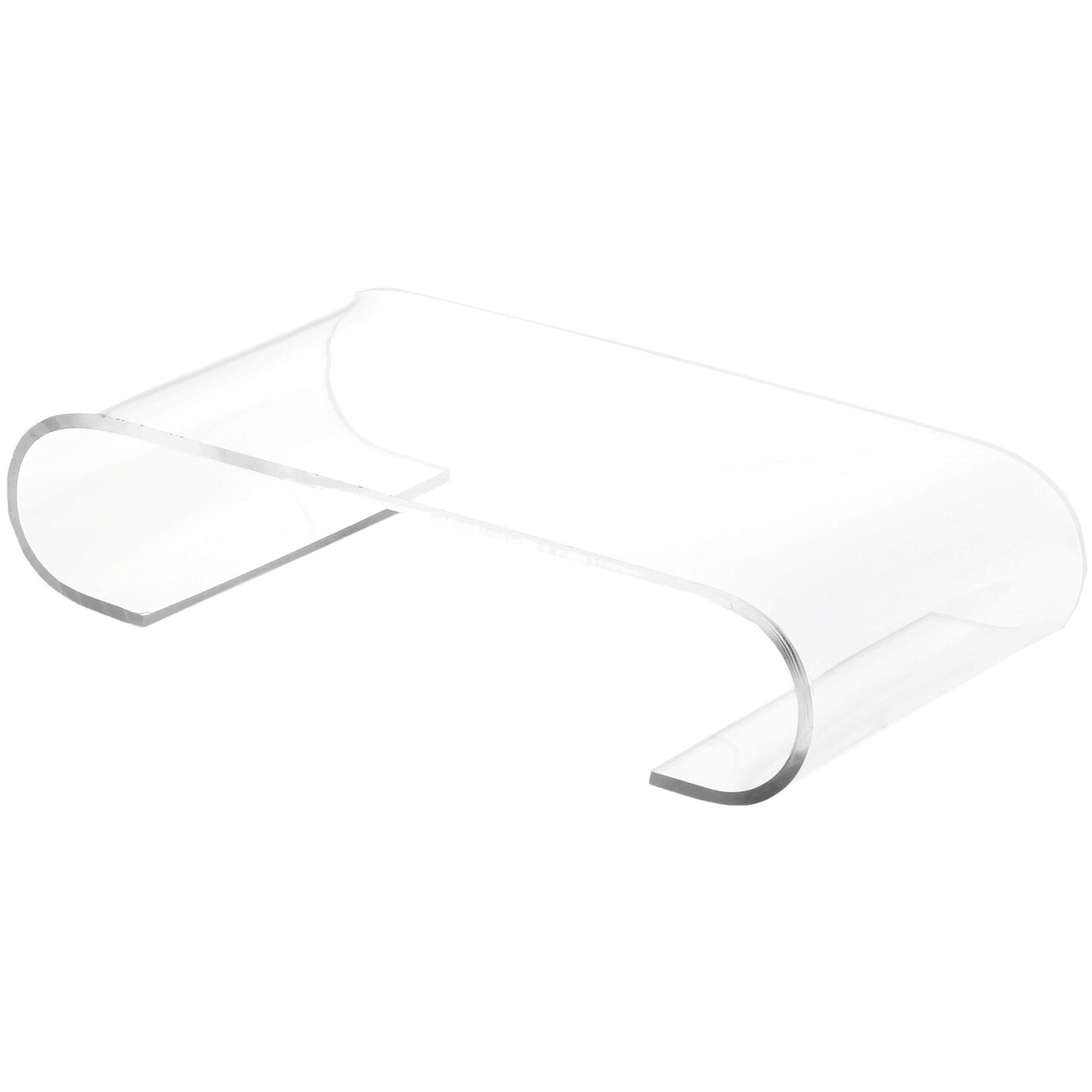 Plymor Clear Acrylic Scroll-Shaped Display Riser, 1.375" H x 6.25" W x ...