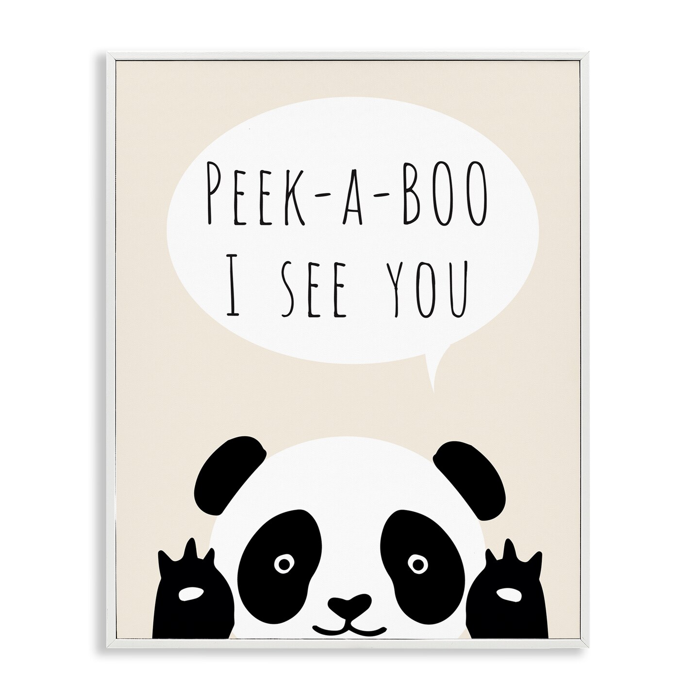 Stupell Industries Peek-a-Boo Panda Bear Framed Giclee Design by Chen ...