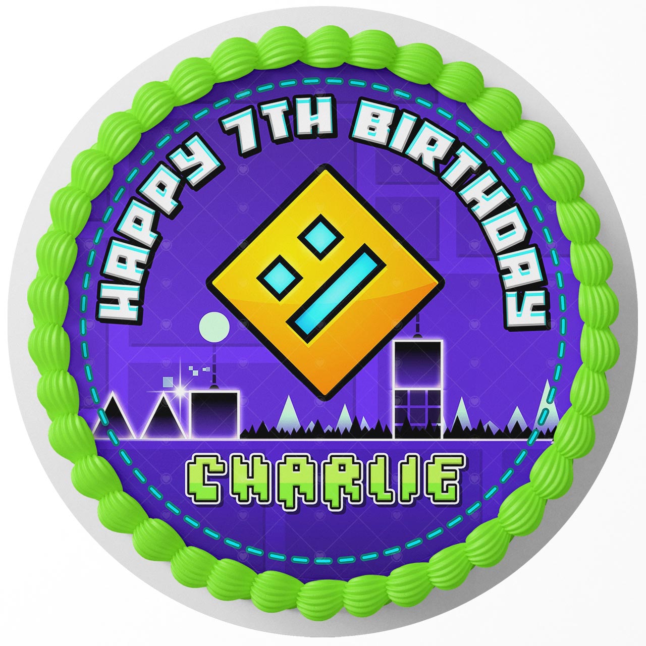 Geometry Das Kids Edible Cake Image Topper Birthday Cake Sheet Round ...
