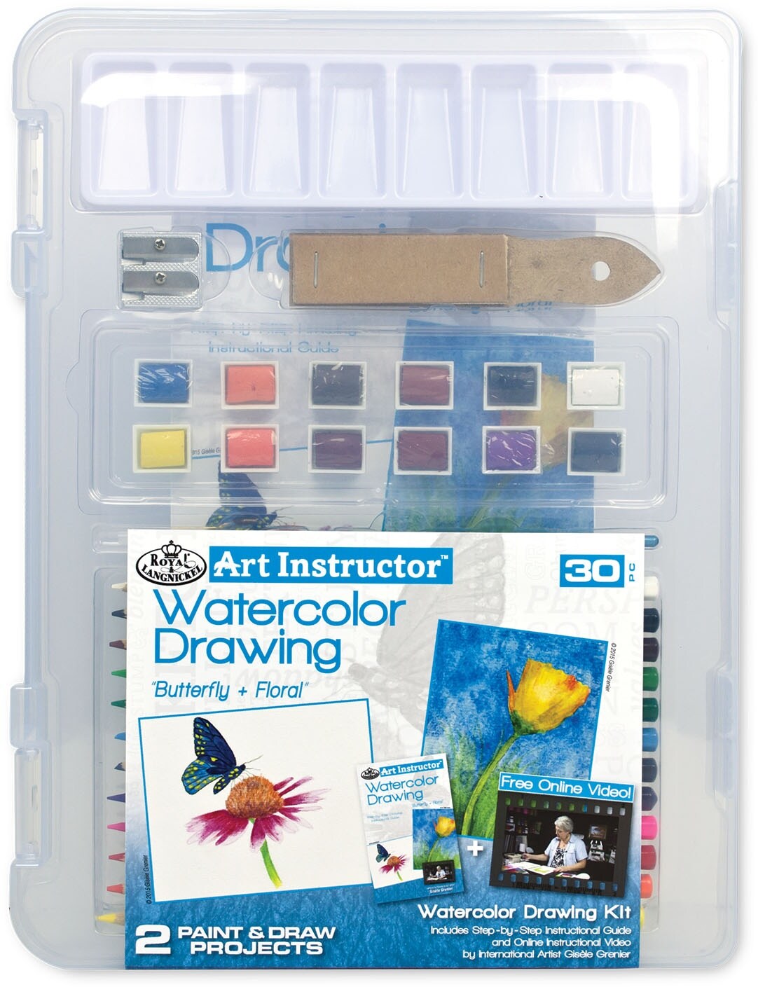 Art Instructor Watercolor Pencil Drawing Clearview Art Set-Small - 30pc ...