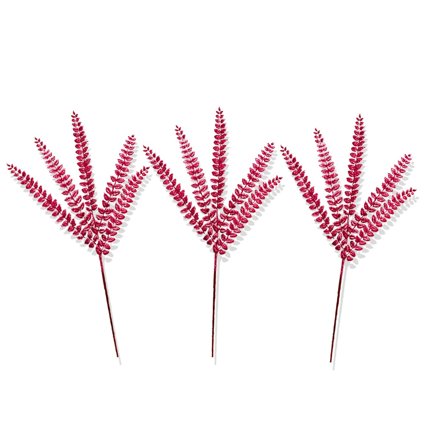 3 Pack of Hot Pink Floral Glitter Spray Picks | Michaels