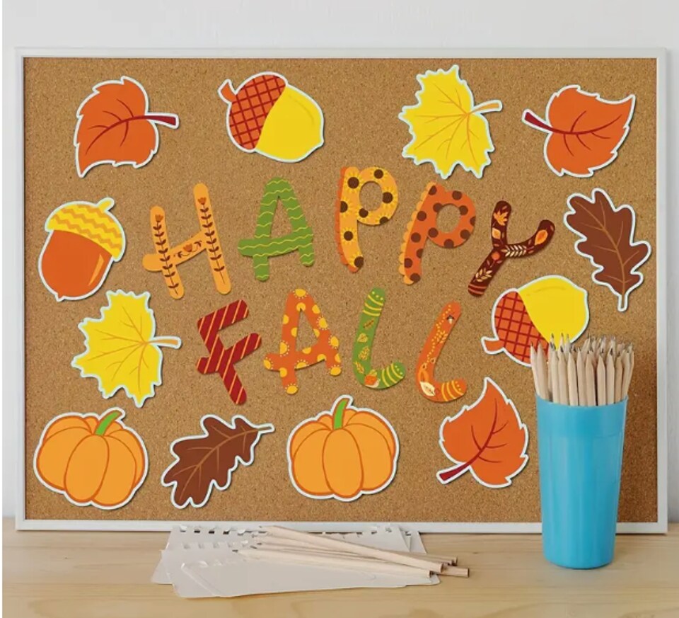 Autumn Cutout Set – 15 Pcs Fall-Themed Bulletin Board Accents for ...