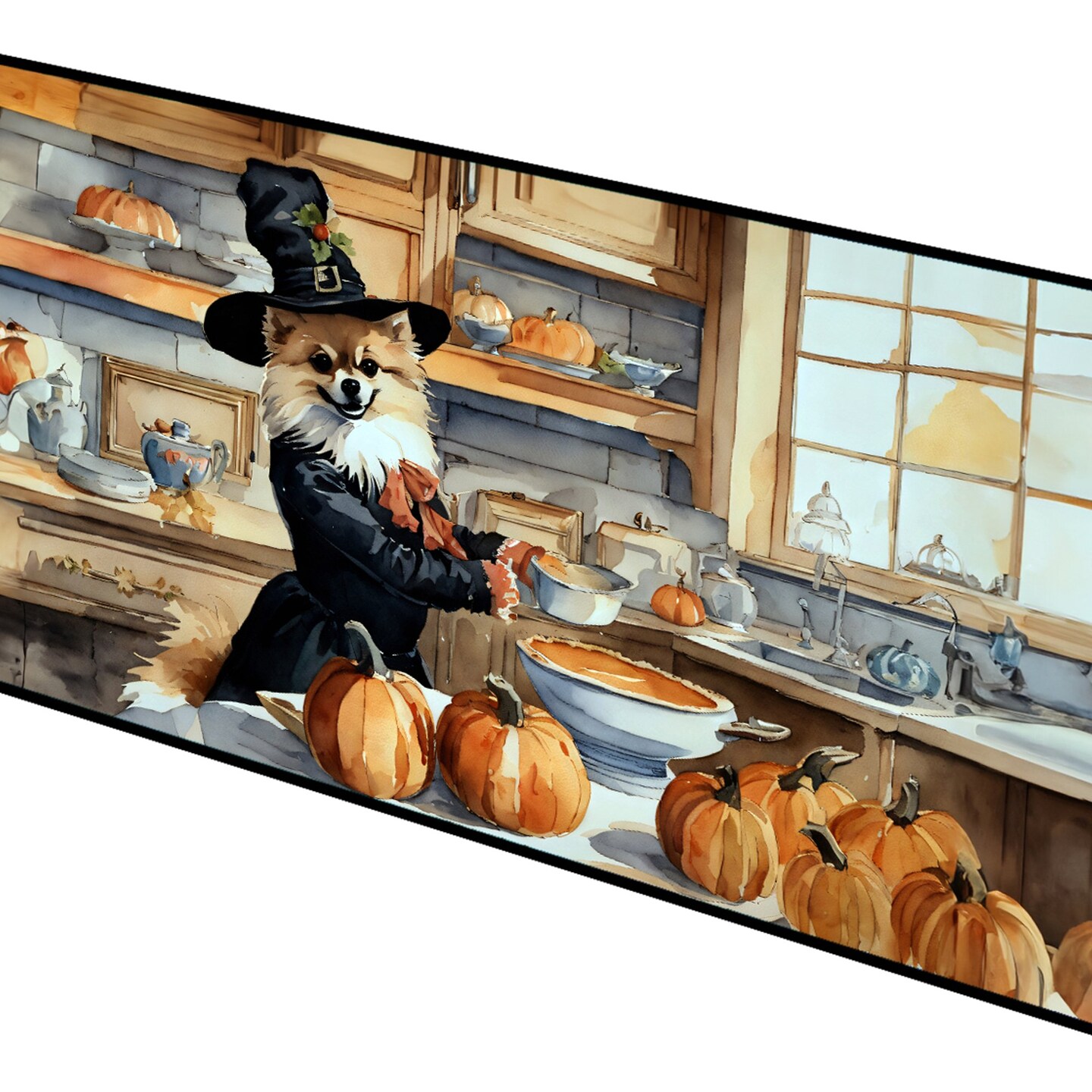 Edge Collections - 28" x 58" - Multicolor - Pumpkin Pie Runner Artistic Fall Decor Mat - 1 Piece ...