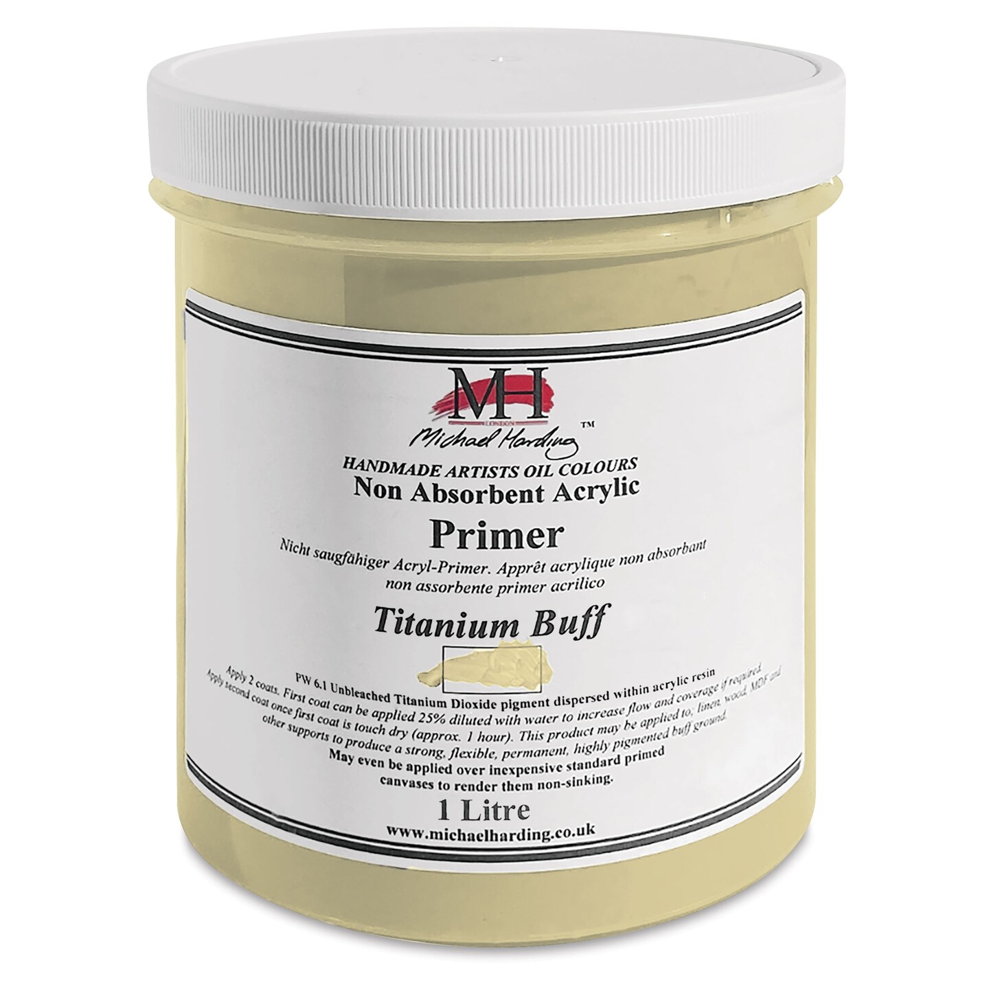 Michael Harding Non-Absorbent Acrylic Primer - Titanium Buff, 1 Liter ...