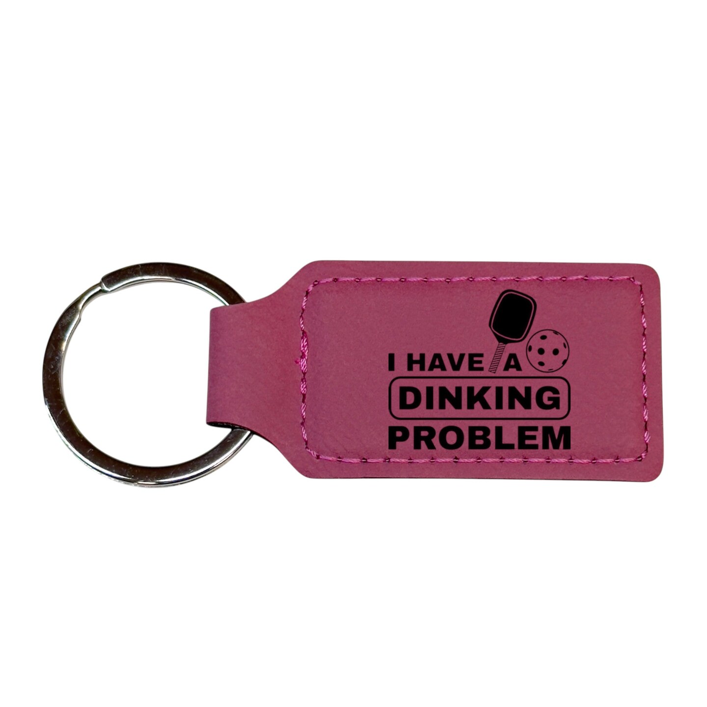 Keychain - Rectangle - I have a dinking problem - Leather - Pickleball ...
