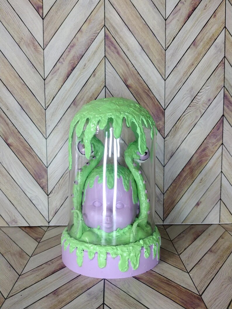 Creepy alien babydoll head tentacle sculpture. Spooky art, creepy art ...
