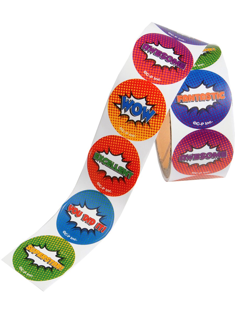 1 Roll Of 100 Comic Book Action Word Stickers Assortment Sticker | Michaels