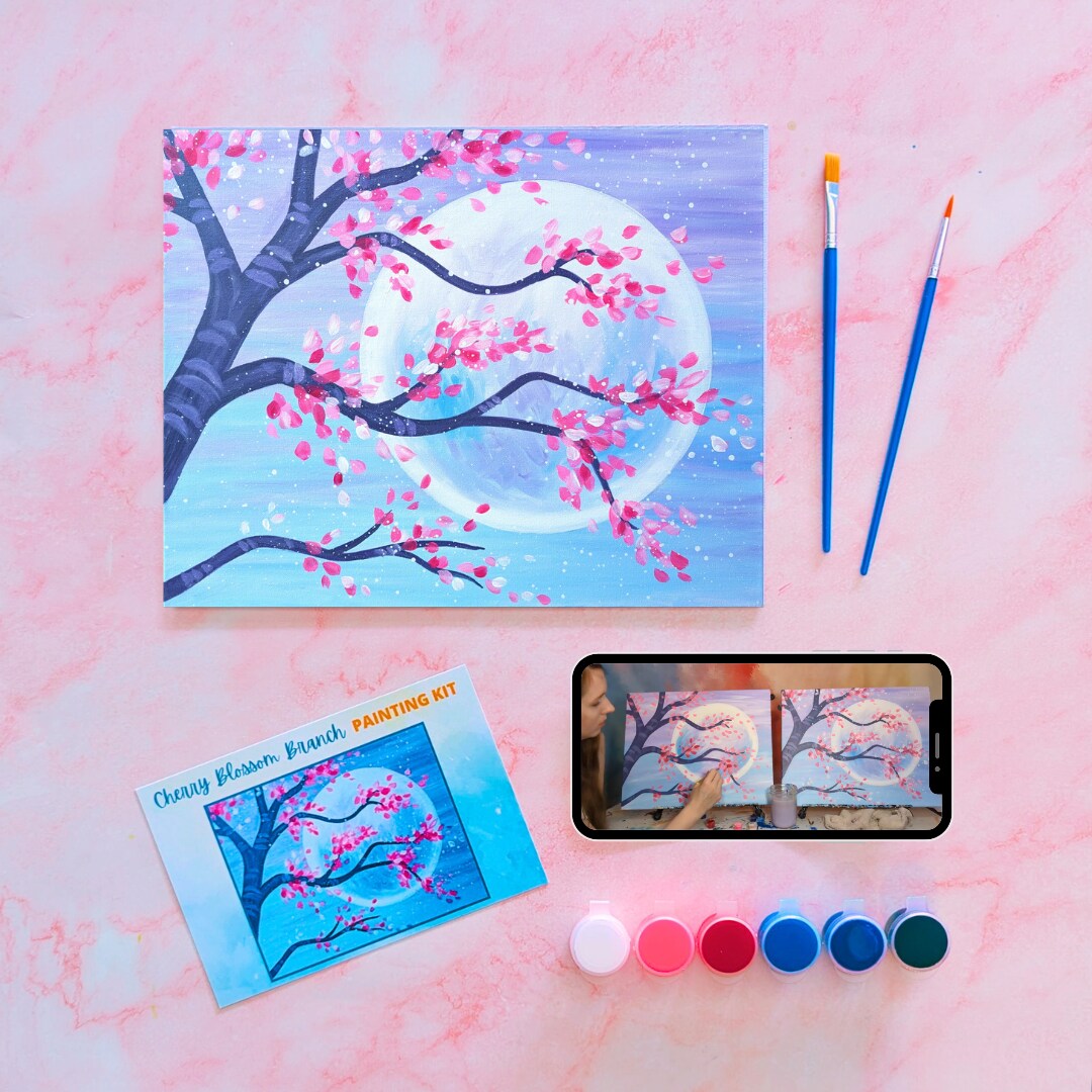 Cherry Blossom Branch Canvas Painting Kit, Order A 10 Pack And Receive ...