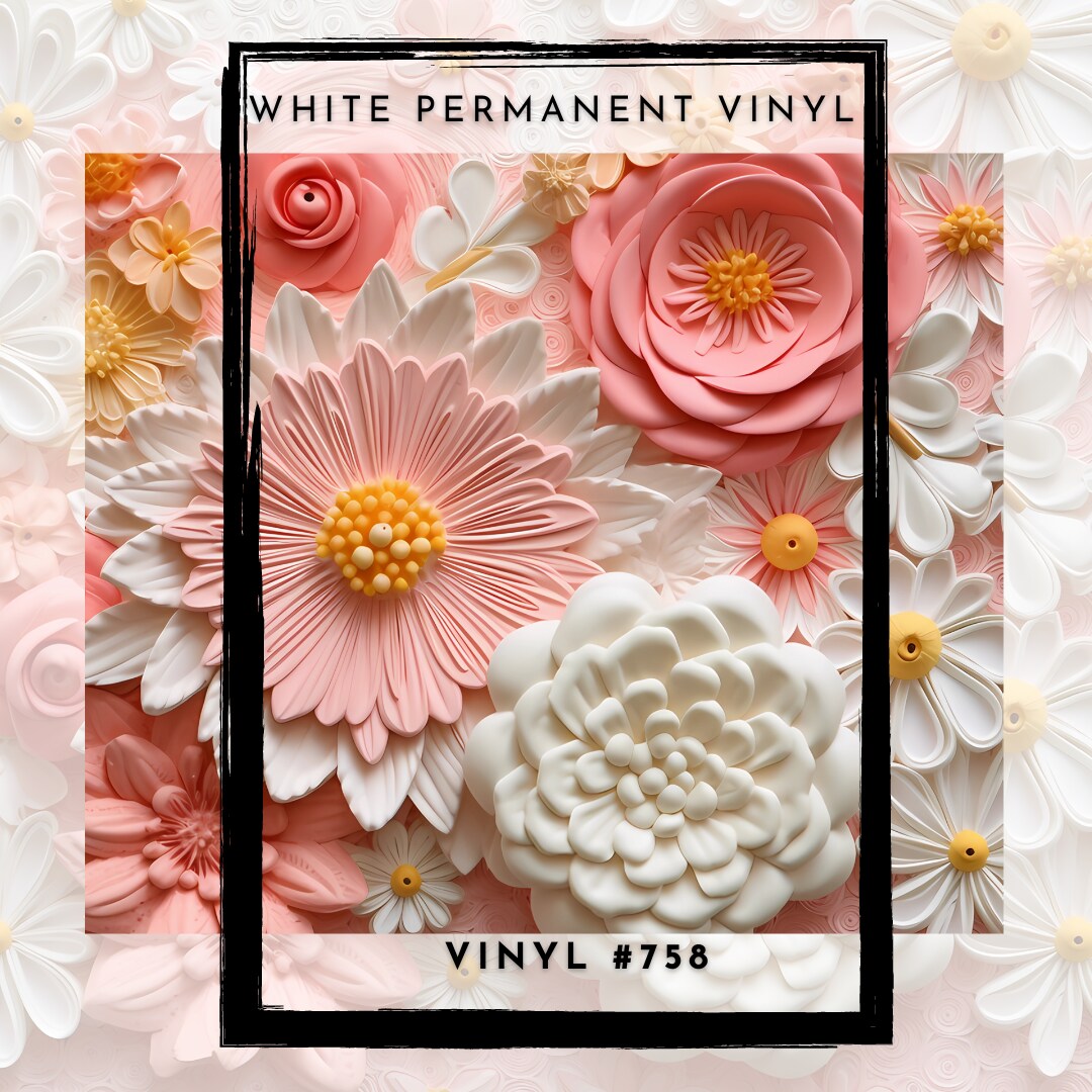 #758 3D Flowers 12x12 Pattern Vinyl | Michaels