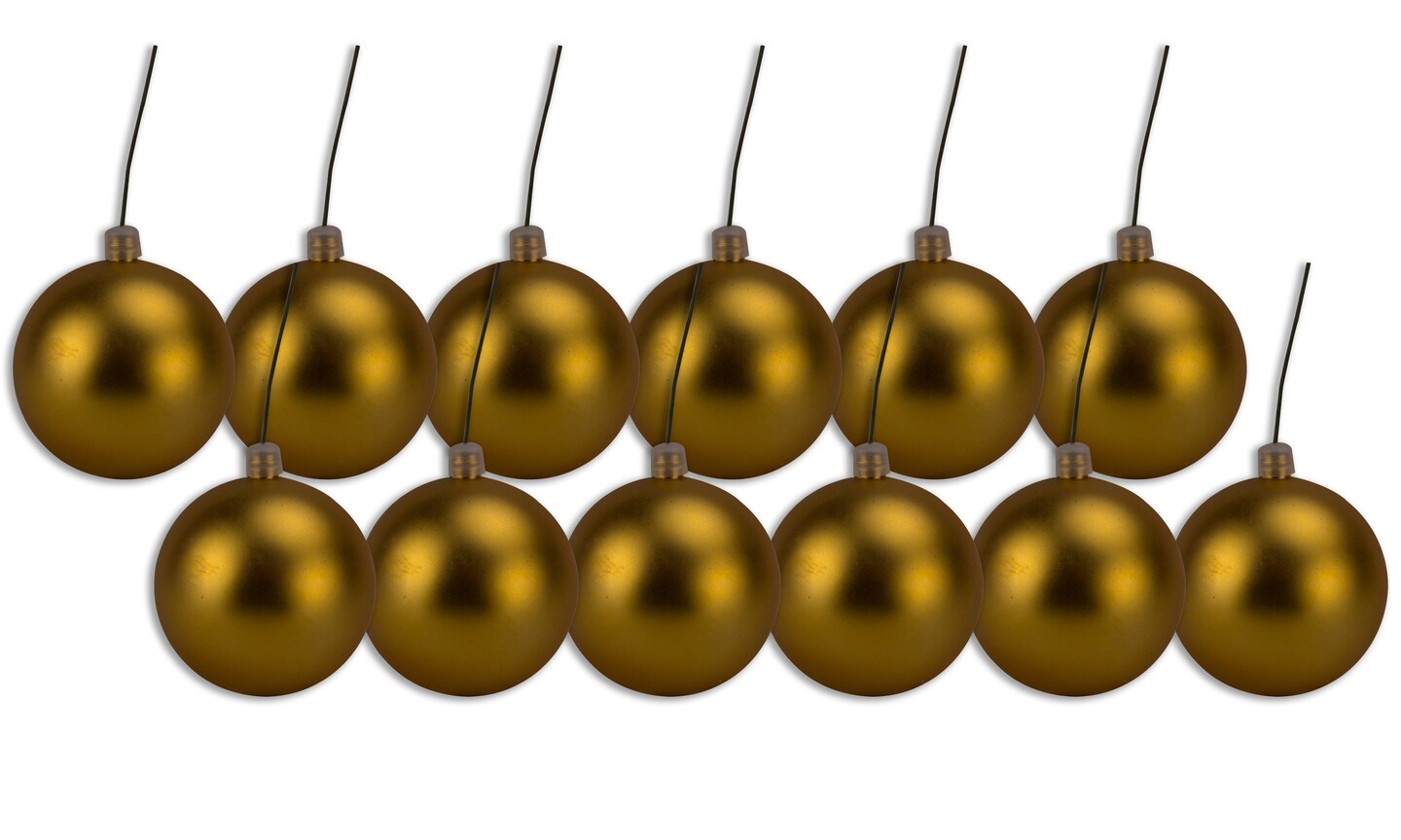 12 Pack 100mm 4" Gold Matte Ball Ornament with Wire | Michaels