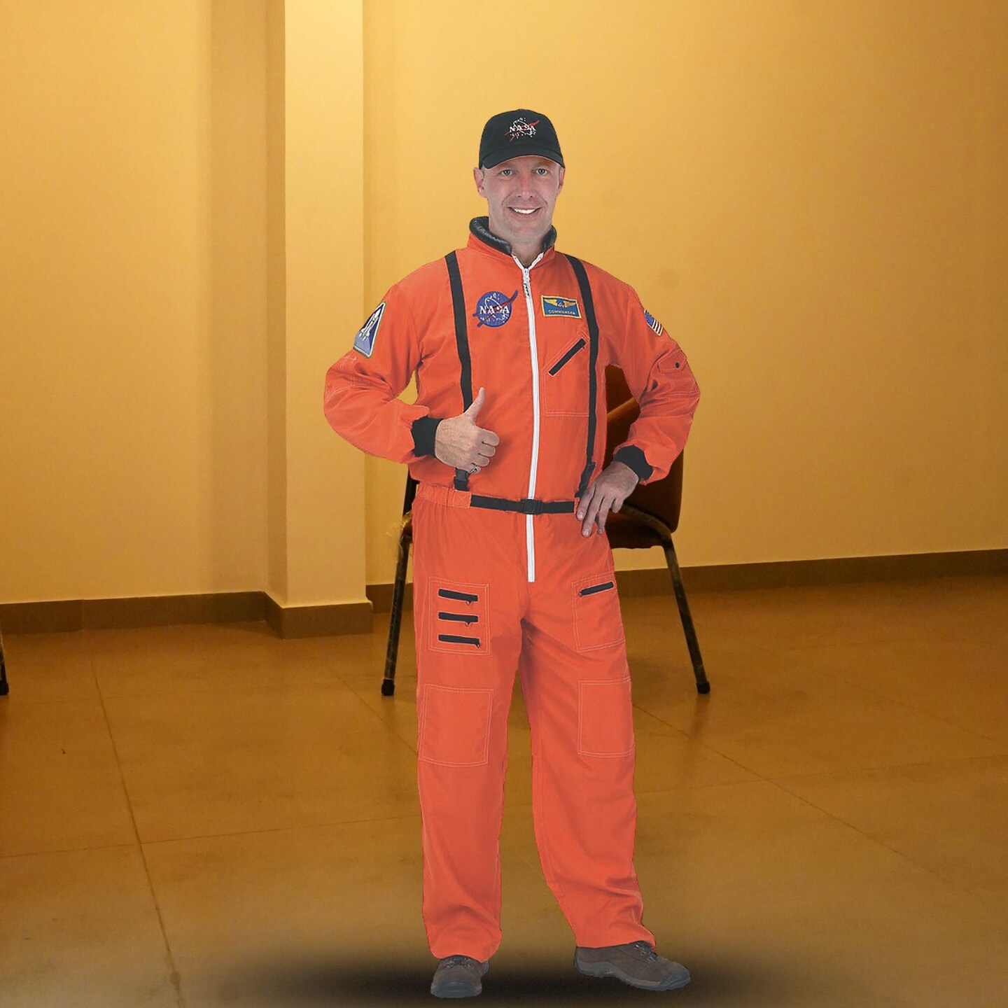 Adult Astronaut Costume NASA Jumpsuit Patches Cap Outfit | Michaels