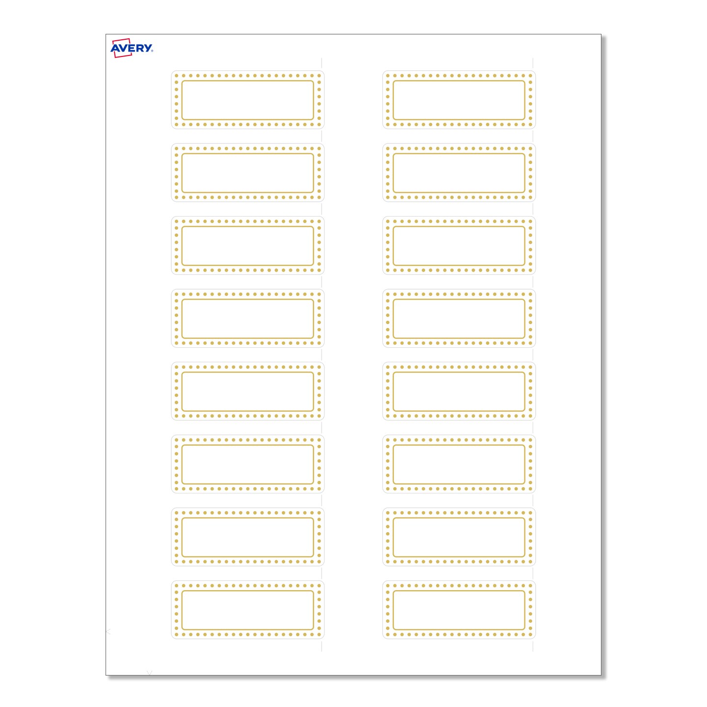 Avery Printable Rectangle Labels with Sure Feed Technology, Gold Border ...