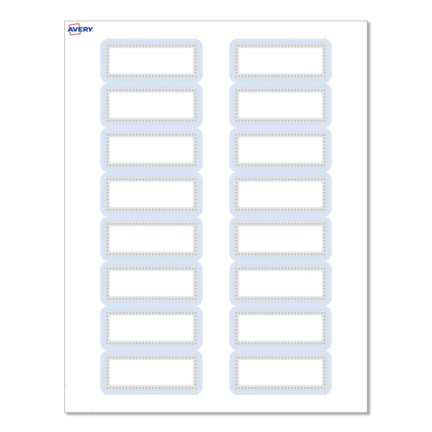 Avery Printable Rectangle Labels with Sure Feed Technology, Blue Border ...
