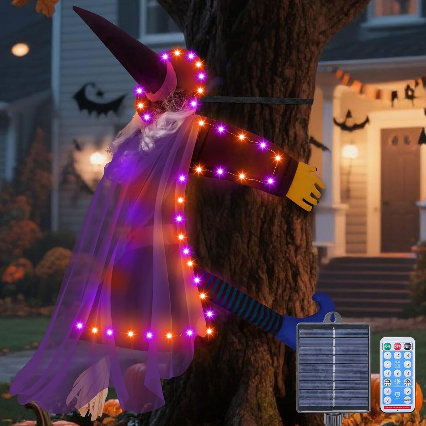 Solar Halloween Decorations Outdoor Witches - Orange Purple | Michaels