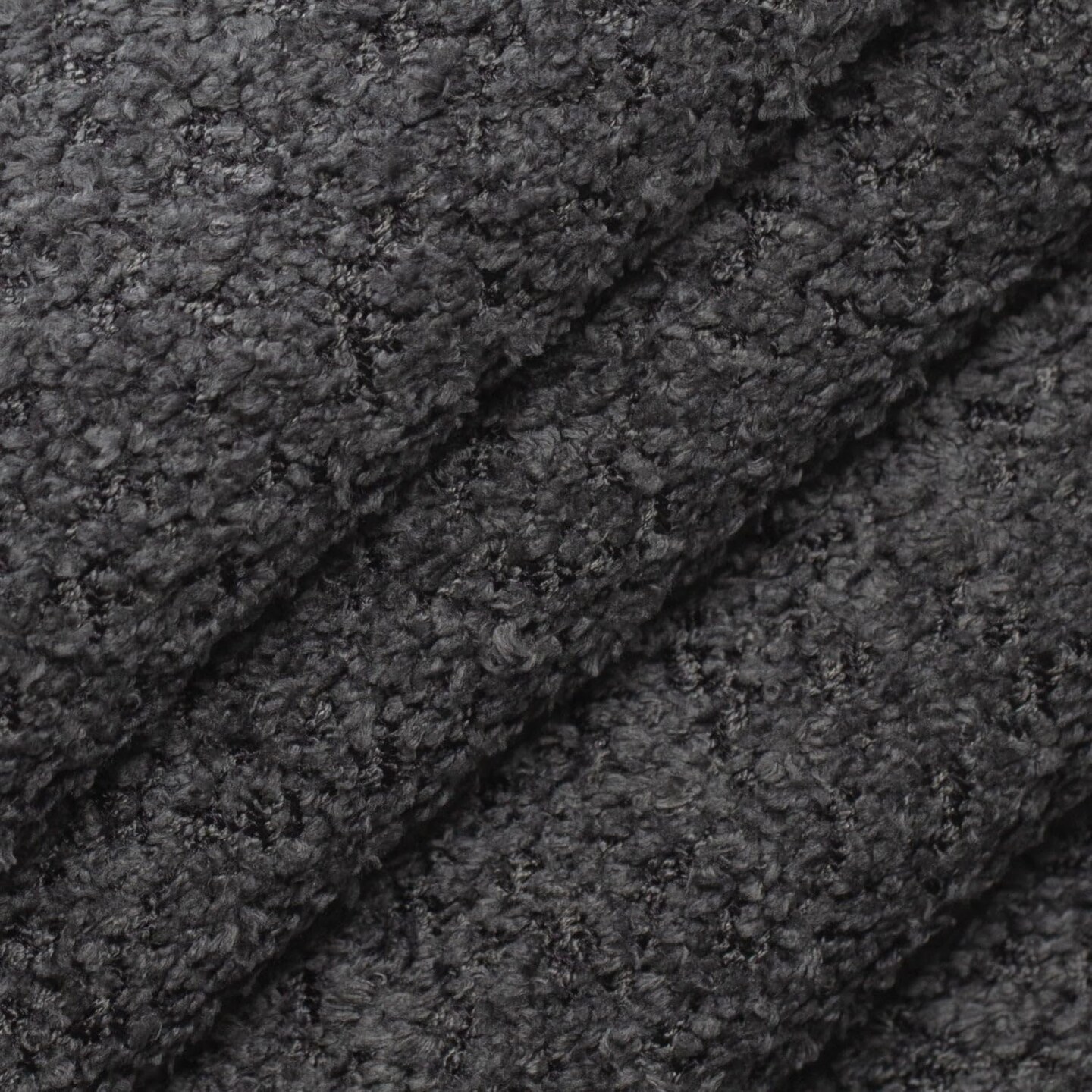 Silver Grey Performance Grade Plain Solid Shearling Textures Upholstery ...