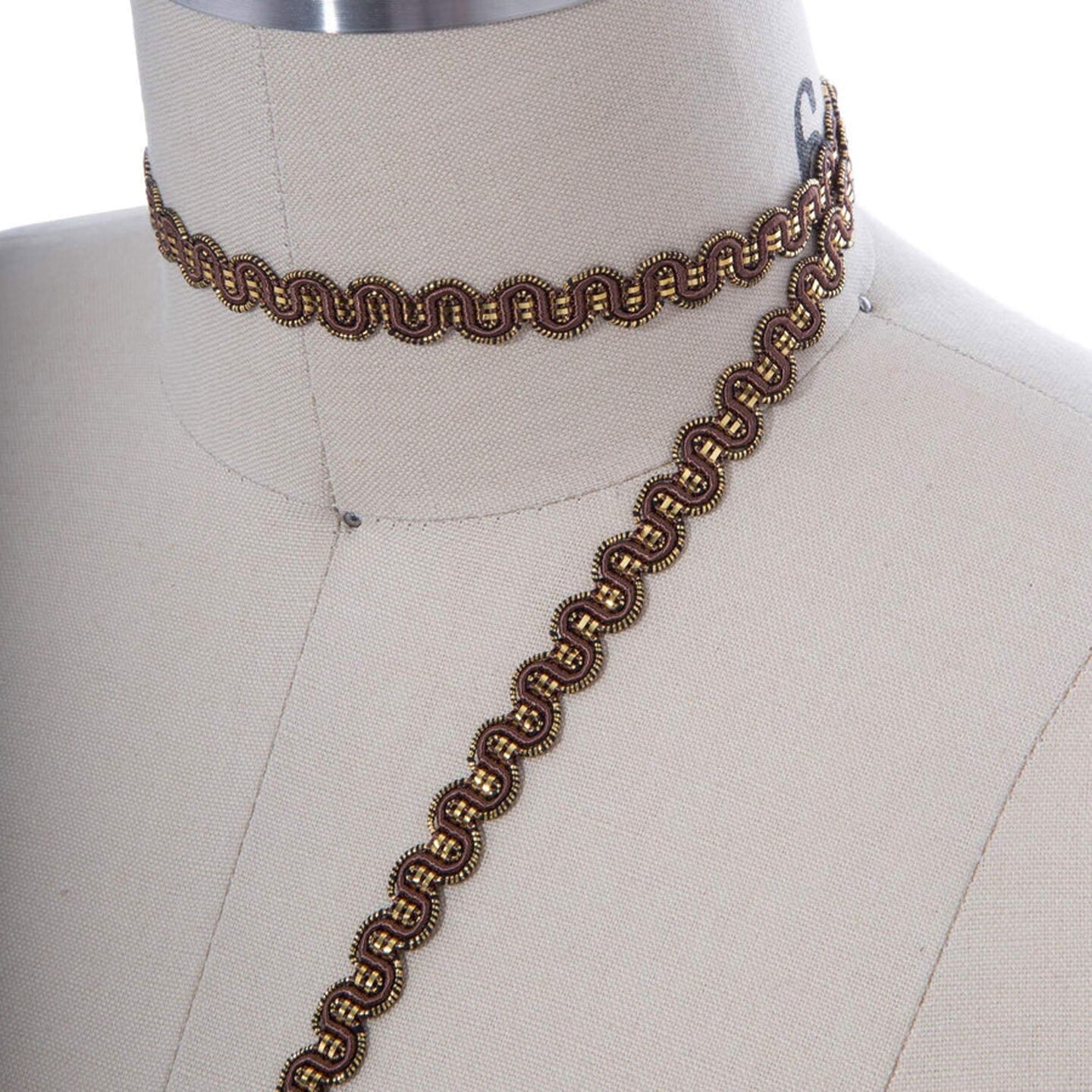 3/8" Syrup Brown and Gold Upholstery Gimp Trim – Victorian Style ...