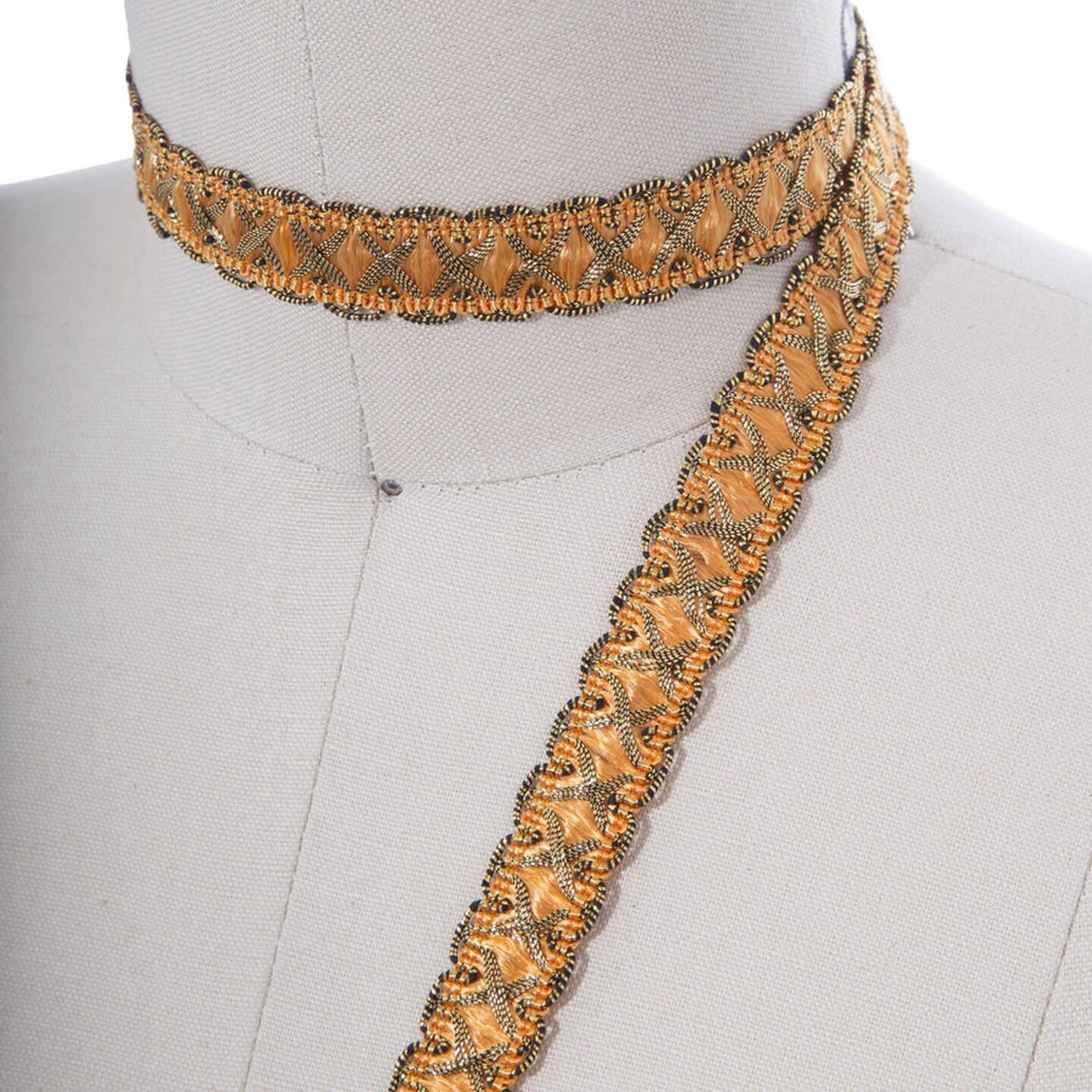 2 Yards 5/8 Inch Cantaloupe Peach and Gold Gimp Braid Trim for ...