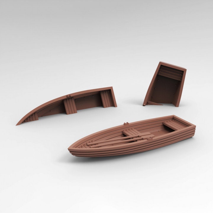 3 Sunken Boats DnD Dungeons and Dragons 28mm 32mm TTRPG Wargame ...