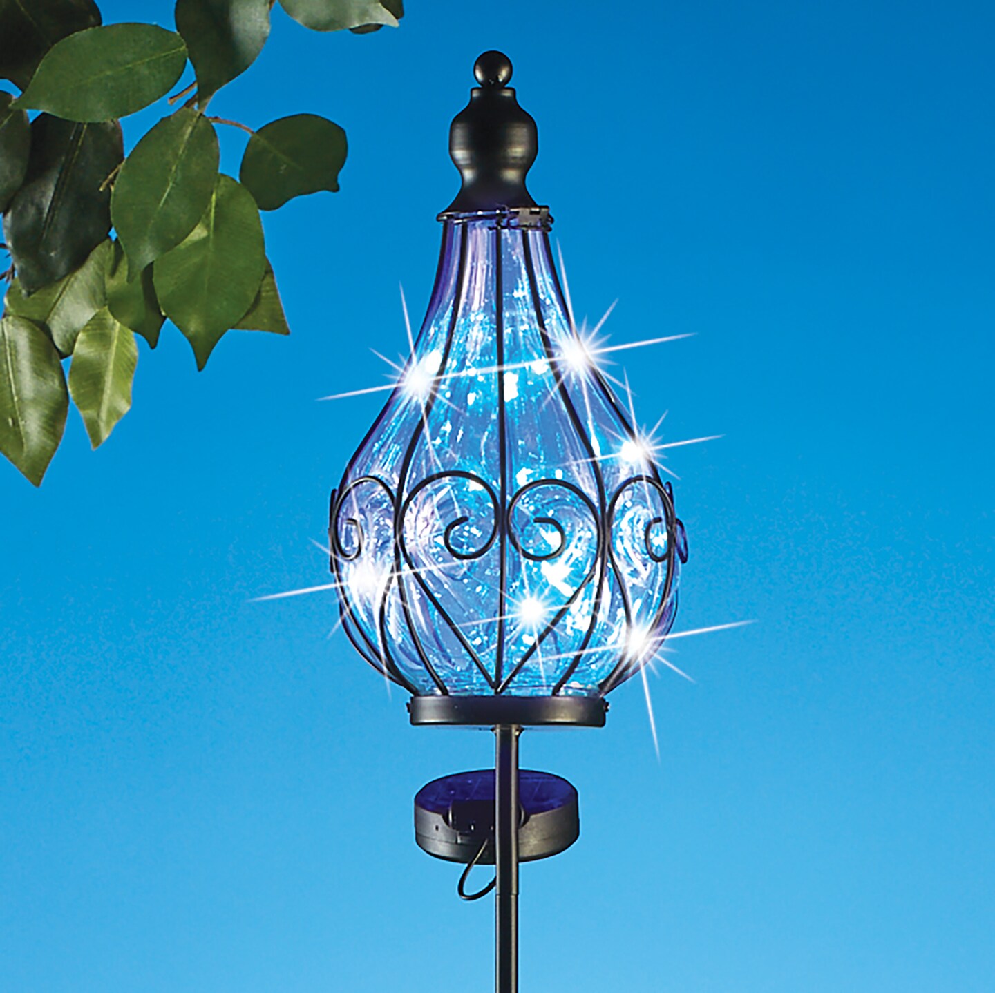 Collections Etc Elegant Scrolled Design Solar Powered Garden Stake ...