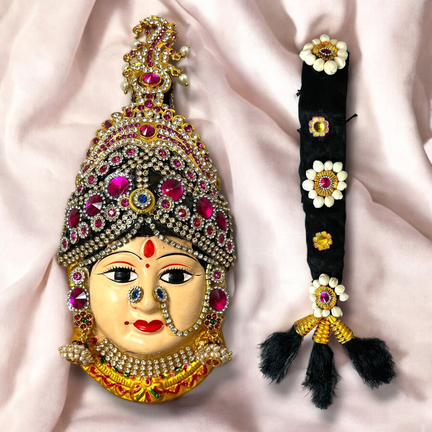 Vara Lakshmi Goddess Face with Hair Set for Varalaxmi Vratam Navaratri ...