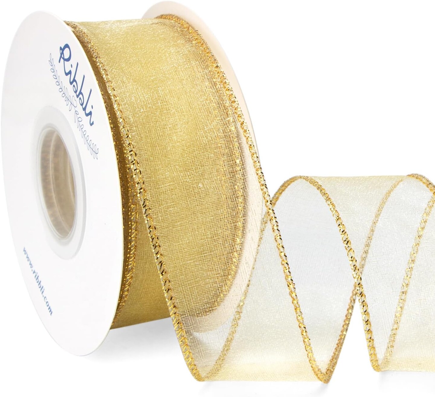 Champagne Gold Wired Ribbon - 1/2 Inch x 20 Yards (Champagne Gold ...