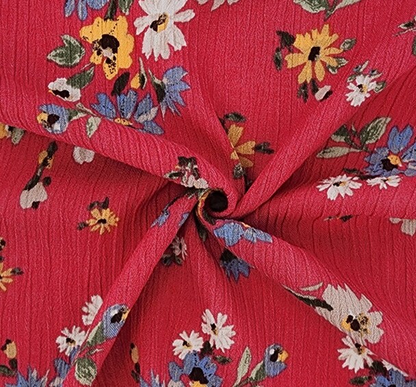 1 Yard Textured Teaberry Rayon Crinkle Fabric Crepon Apparel 50/52 Inch ...
