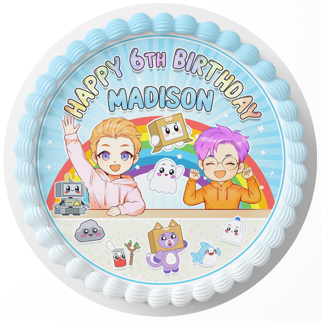 LankyBox Edible Cake Image Image Topper Birthday Cake Sheet Round ...