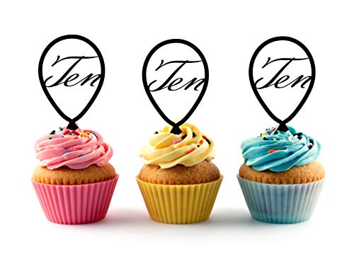 10th (Ten) Birthday Acrylic Cupcake Toppers 12 pcs | Michaels