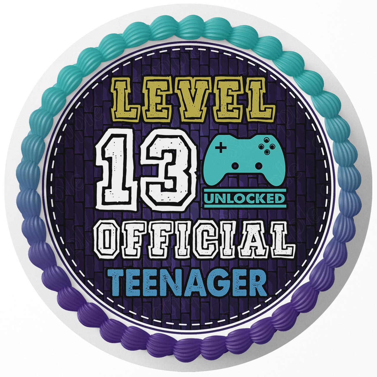 Level 13 Official Teen Edible Cake Image Image Topper Birthday Cake ...