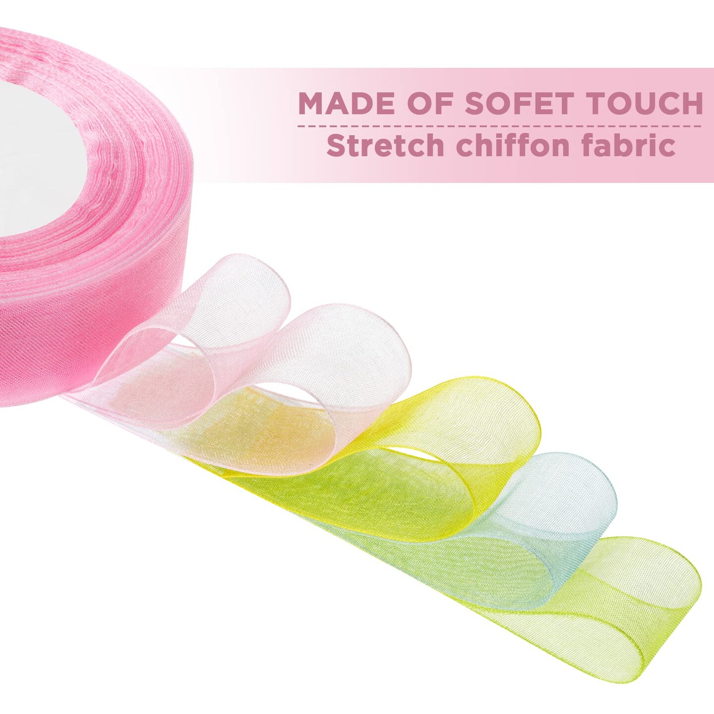 50 Yard Organza Ribbon Sheer Chiffon Stain Ribbons Dusty Rose Fading ...