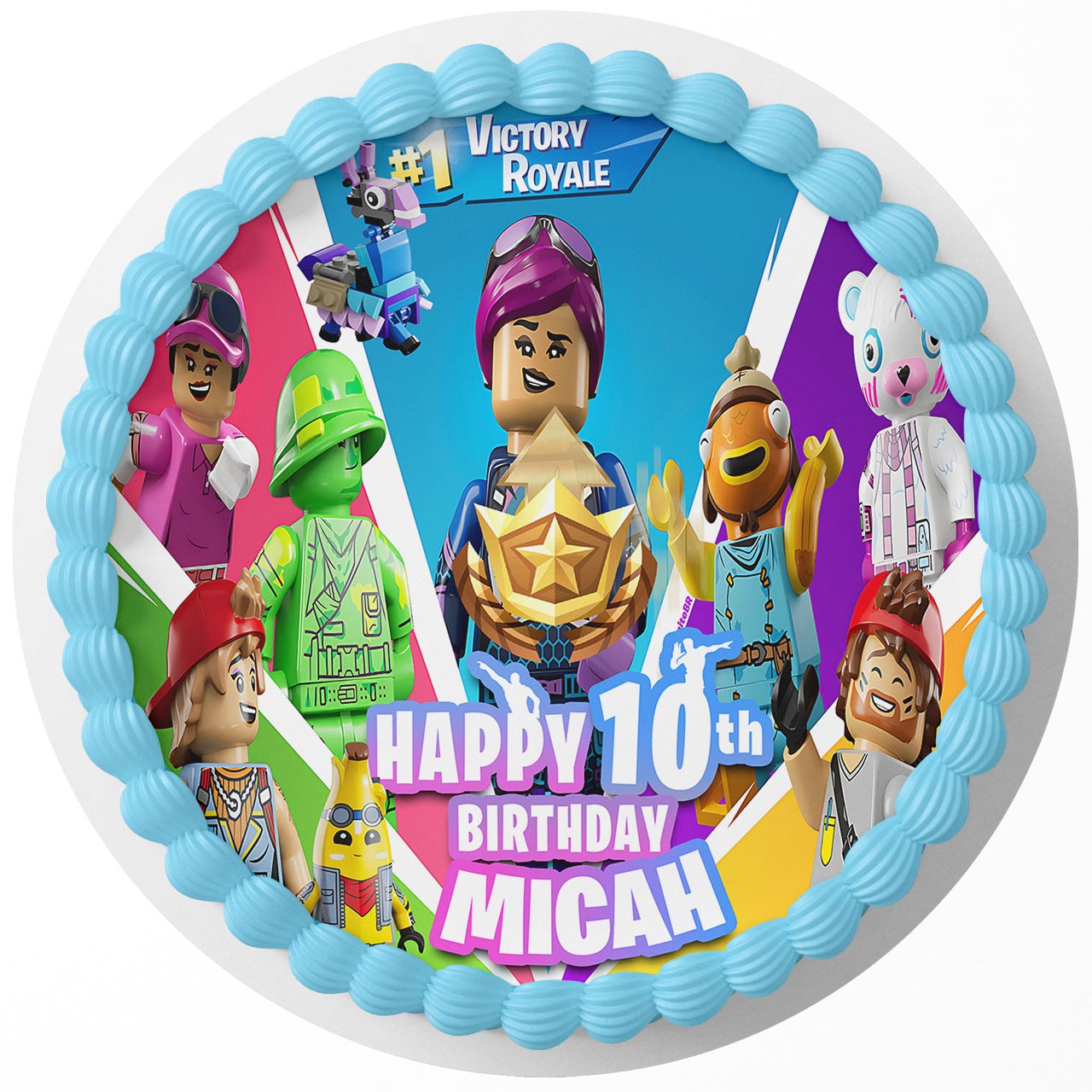 Fortnite Lego Fornite Battle Royale Gamers Kids Edible Cake Image ...
