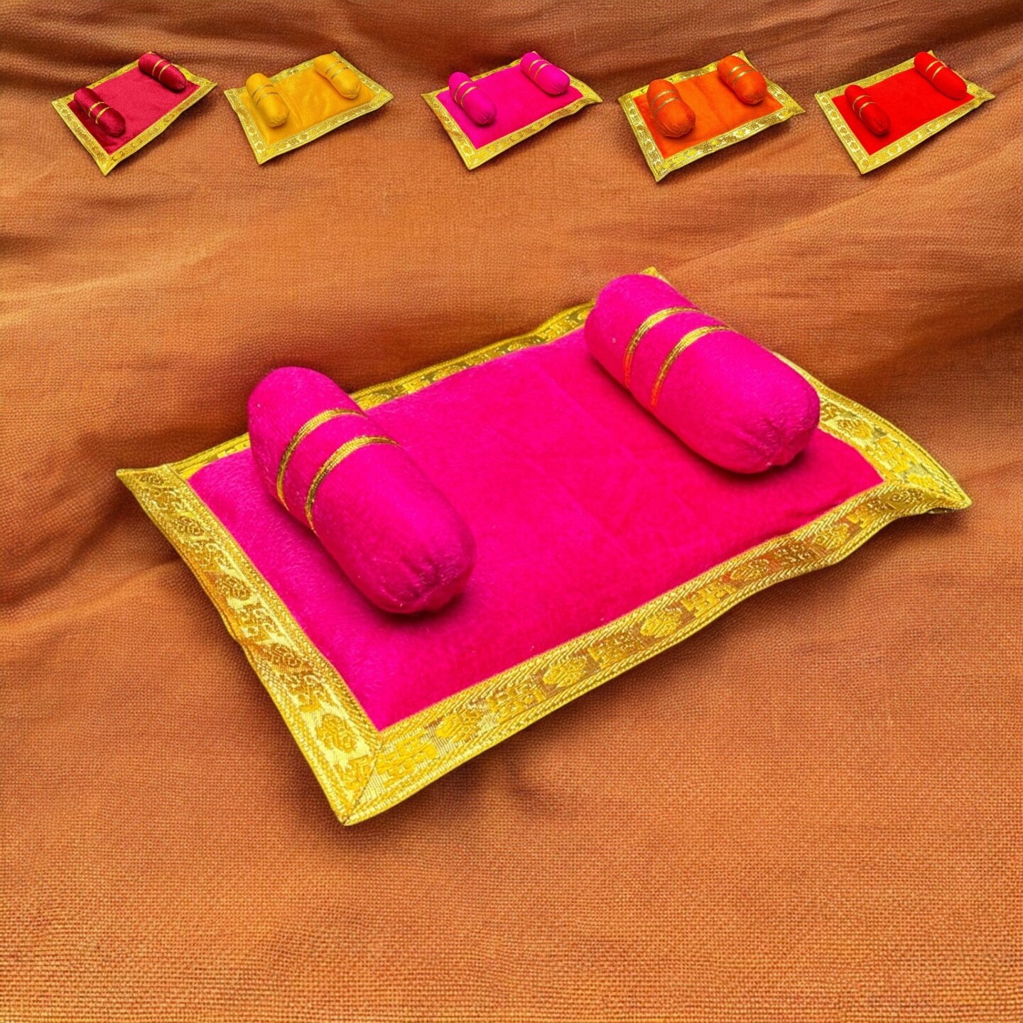 Laddu Gopal Velvet Asan Takiya Pillow Set for Lord Ganesha, Krishna ...