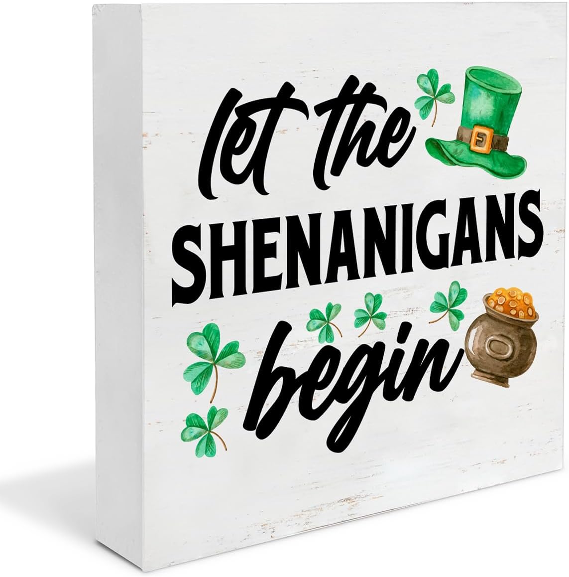 St. Patricks Day Decor Let the Shenanigans Begin Wooden Sign Home Decor ...