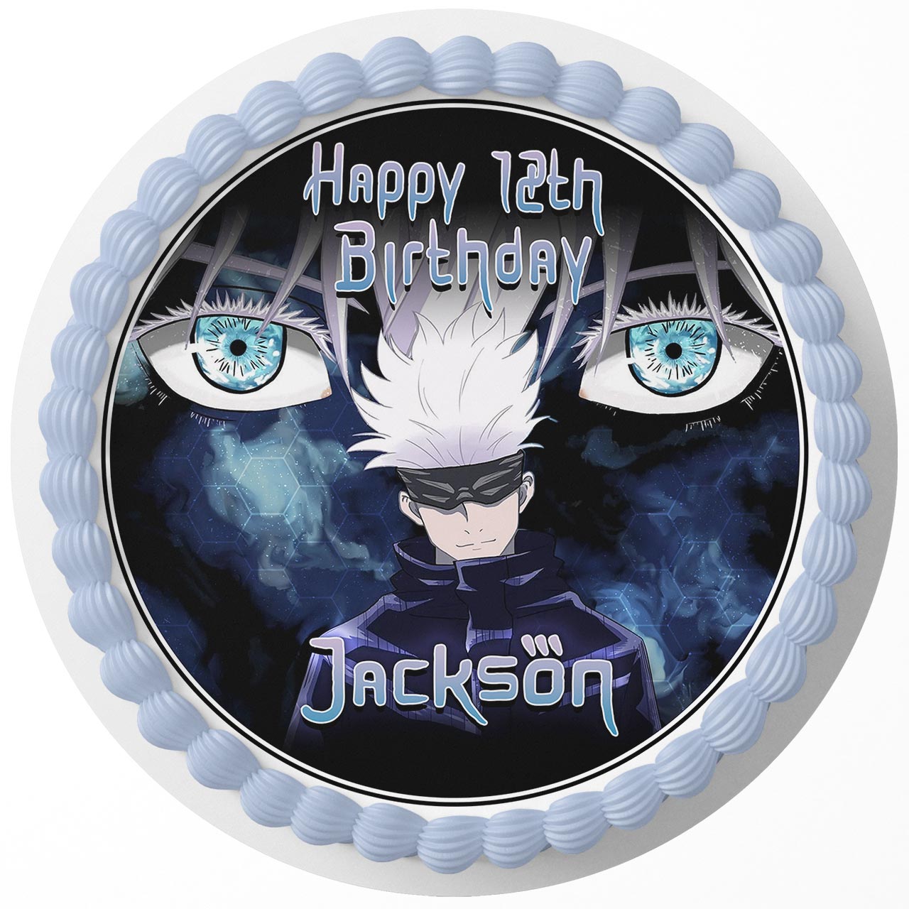 Jujutsu Kaisen Gojo Satoru Eyes Edible Cake Image Image Topper Birthday ...