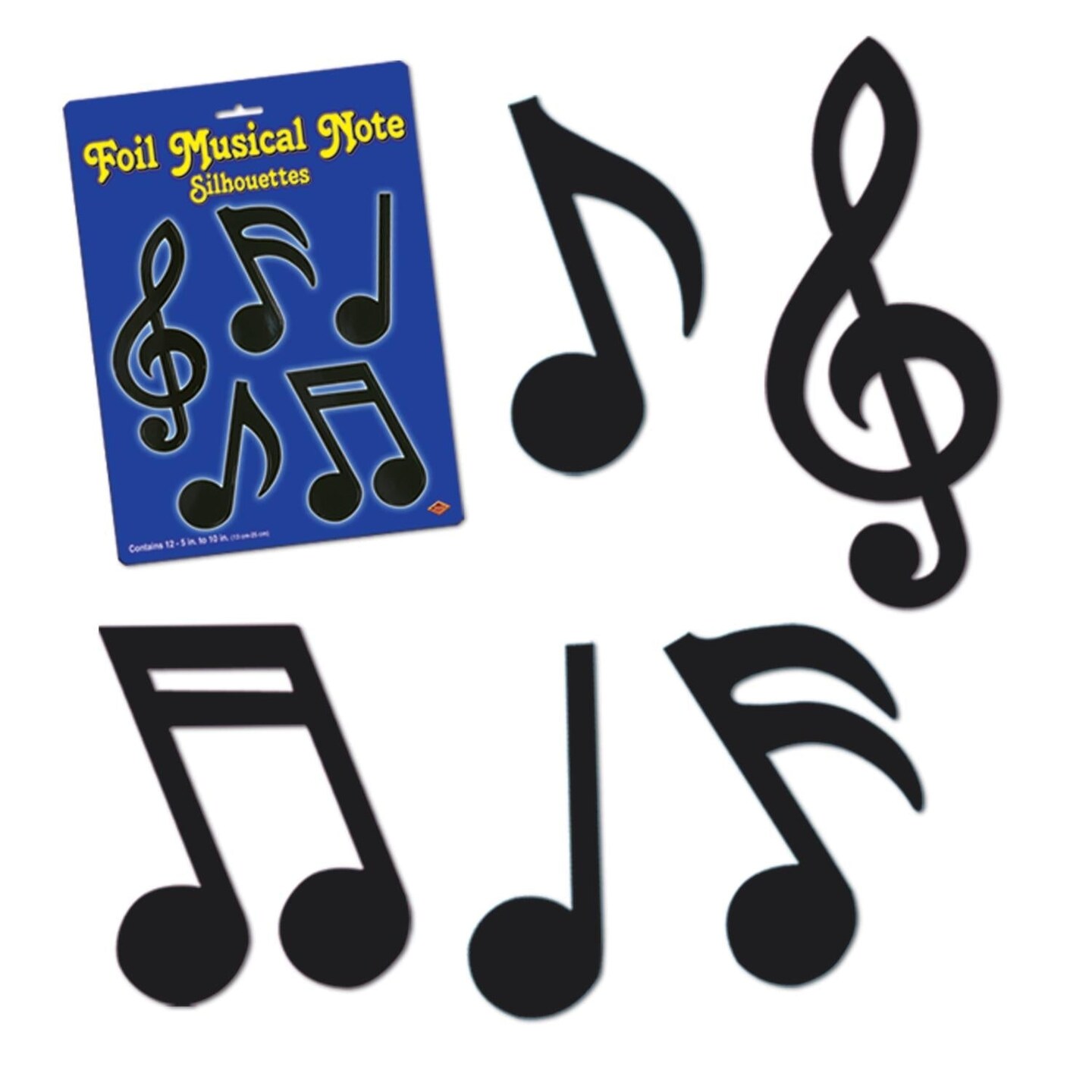 Beistle Bulk Foil Musical Notes Party Silhouettes - 144 Silhouettes ...