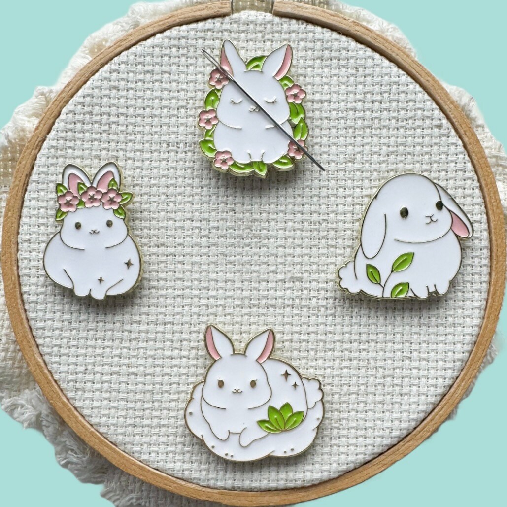 Bunny Rabbit Magnetic Needle Minder, Easter Magnet, Magnetic Lapel Pin ...