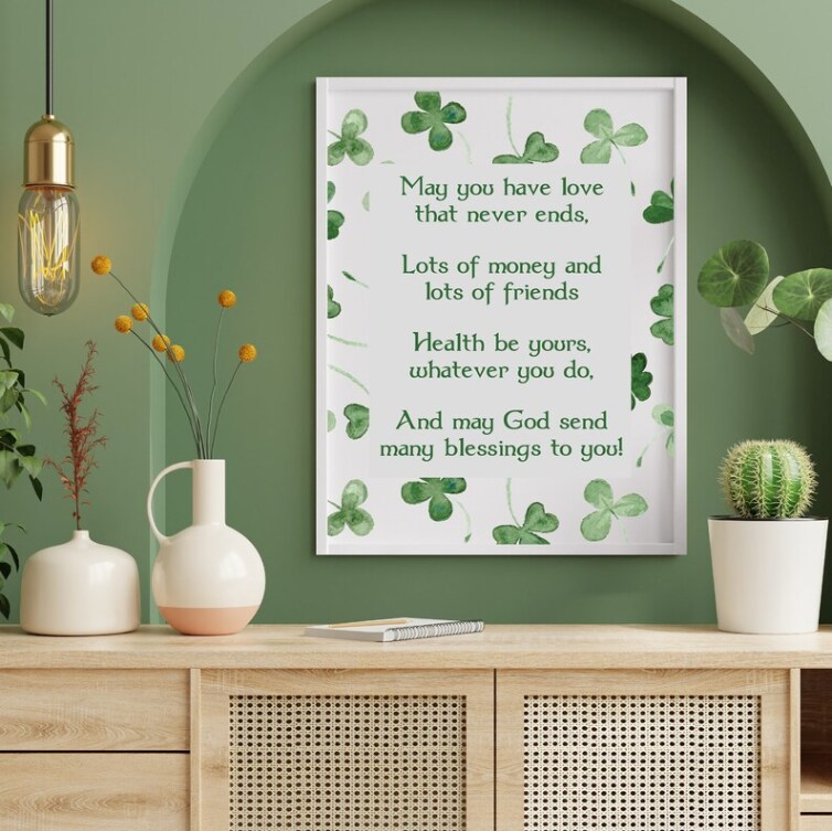 Your Custom Celtic Irish Blessing — St Patrick's Day Decor, Celtic ...