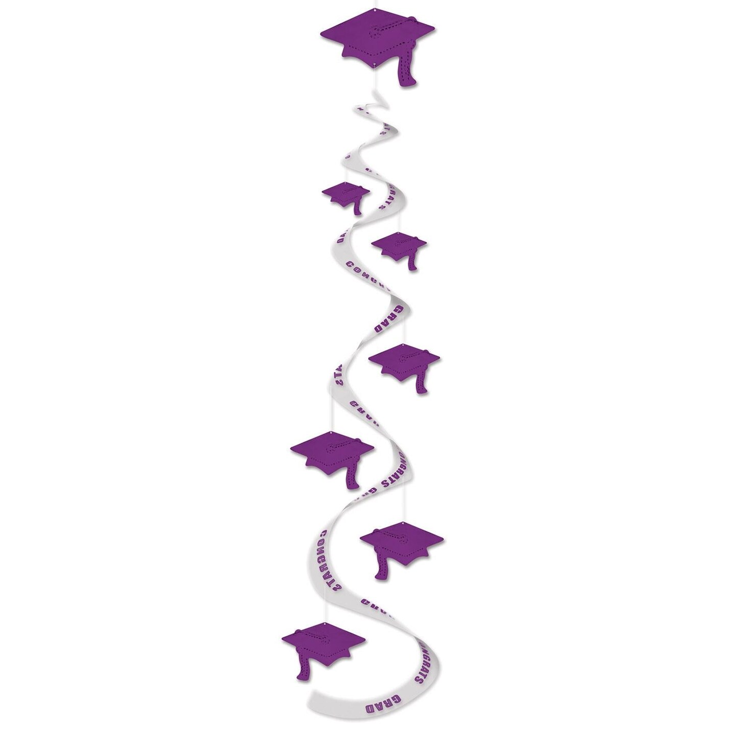 18 Piece Bulk Printed Grad Cap Graduation Party Whirls - purple | Michaels